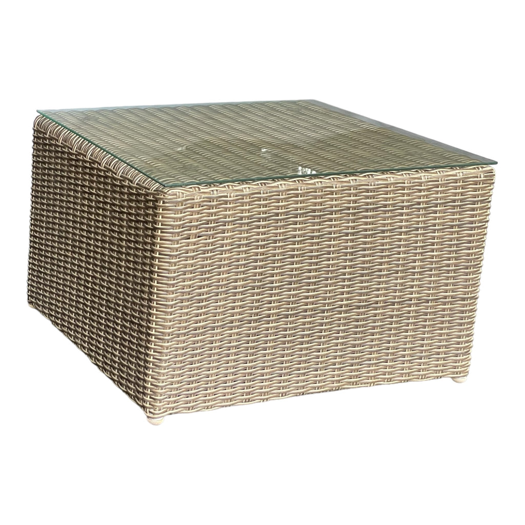 Kew Outdoor Square Coffee Table | Sand Wicker & Glass | Furniture Star ...